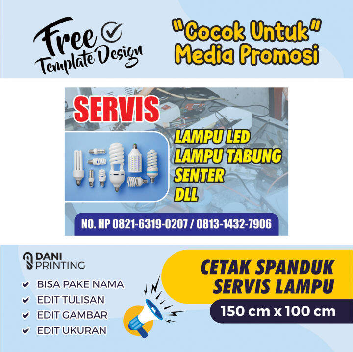 Banner Spanduk SERVICE LAMPU 150cm X 100cm BISA DI EDIT | Lazada Indonesia