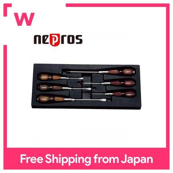 [nepros]Wooden Grip Screwdriver Set (6pcs)NTD306|Professional Drive Tools/Automobile Maintenance ...