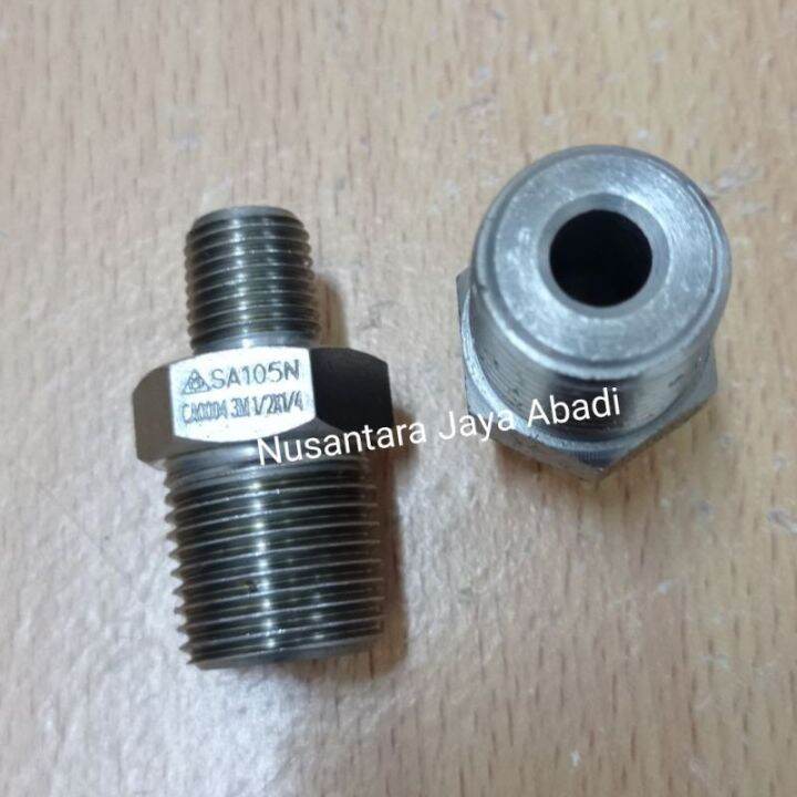 Double Nepel Reducer Besi A105 NPT 3000 Psi 1/2 x 1/4 " inchi | Lazada ...