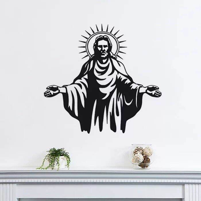 Wall Sticker Stiker Dinding Kaca Tuhan Yesus Kristus Gambar Rohani God ...