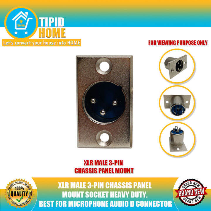 TIPID HOME XLR MALE 3-PIN CHASSIS PANEL MOUNT SOCKET HEAVY DUTY, BEST ...