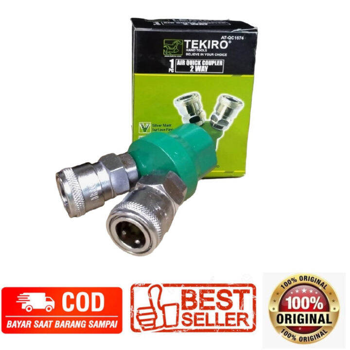 Air Quick Coupler 2 Way - Sambungan Selang Angin 2 Cabang - TEKIRO | Lazada Indonesia