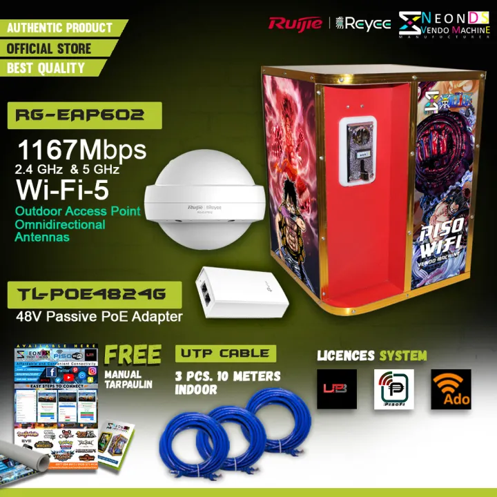 NeonDS Complete Set Anti-Dust PisoWiFi Vendo with Reyee Access Point ...