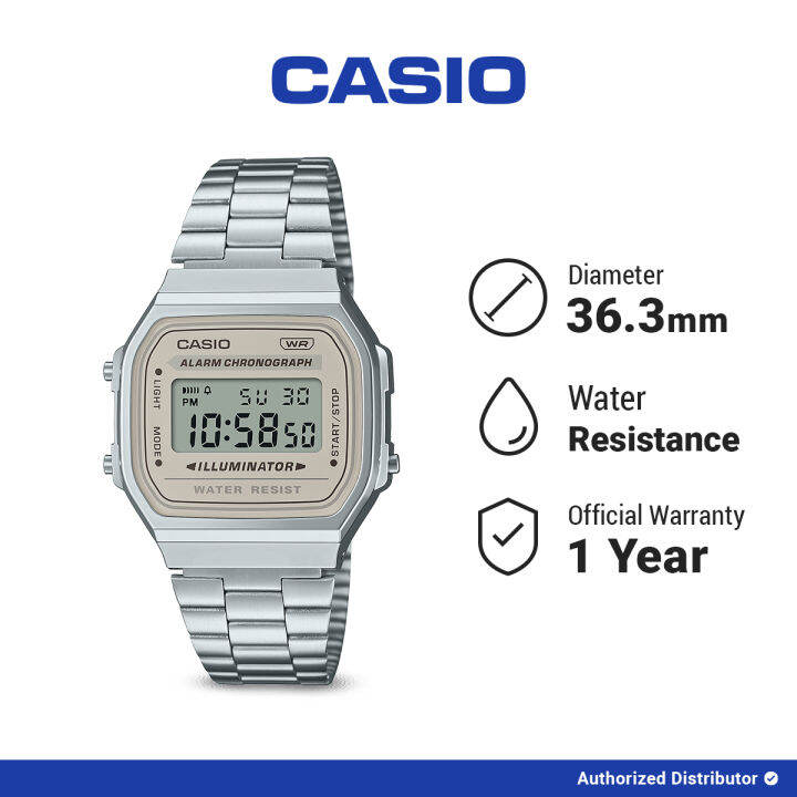 Jam Tangan Unisex Casio General A168WA-8AYDF Original Digital silver ...