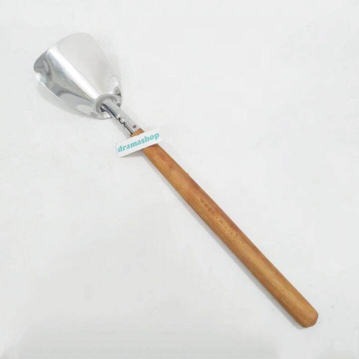 Sendok Goreng Sutil Sodet Spatula Stainless gagang kayu | Lazada Indonesia