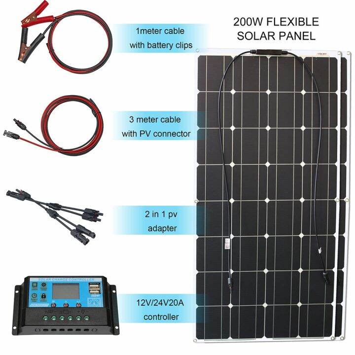 12v flexible solar panel kit 100w 200w 300w solar panels with solar ...
