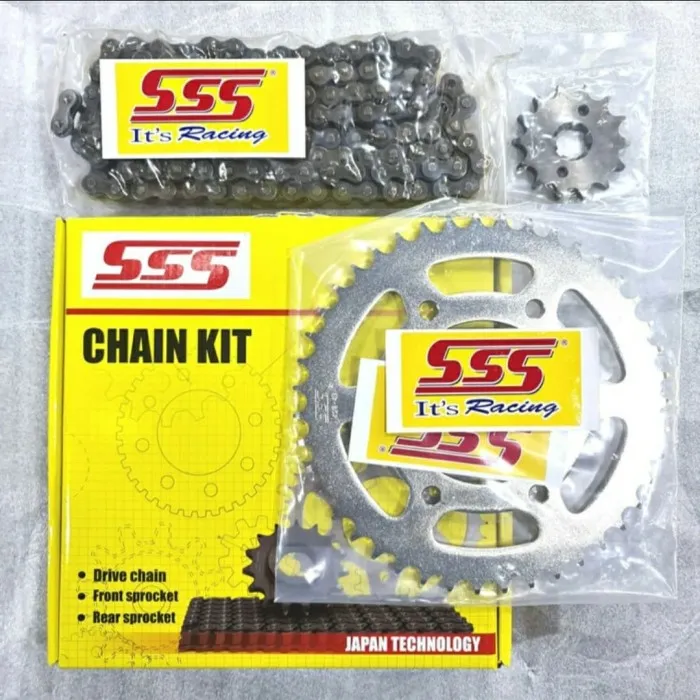 SSS Chain Kit Gear Gir Set Rantai Honda Megapro Mega Pro Lama Old Lengkap Depan Belakang HSB ...