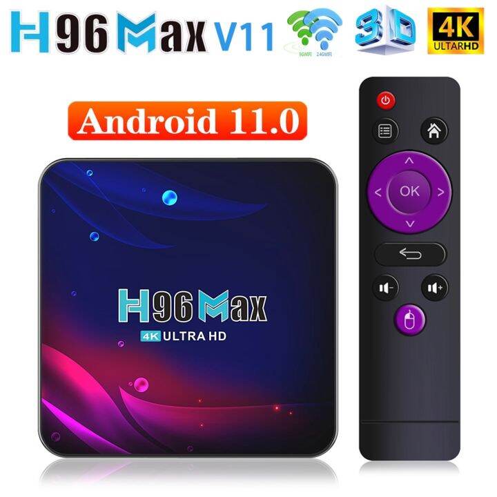 Global H96 MAX Smart TV Box Android 11 2.4G&5G Wifi BT4.0 4K 3D Fast Top Box H96MAX Android11.0 ...