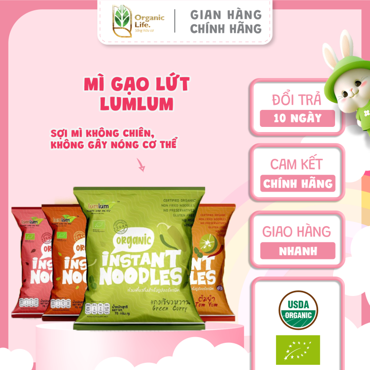 Mì Gạo Lứt Ăn Liền Hữu Cơ ORGANIC LIFE LumLum 75g Tiện Lợi Giàu Vitamin Và Dưỡng Chất Tự Nhiên ...