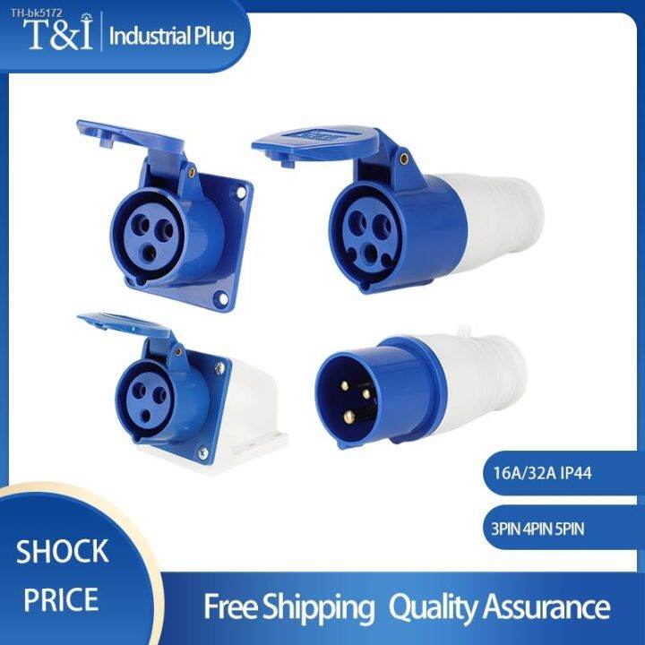 ♈ Industrial Plug and Socket Waterproof Connector 3PIN 4PIN 5PIN 16A/32A IP44 Waterproof ...