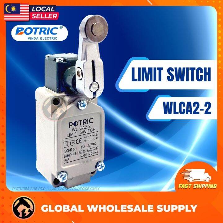 BOTRIC WLCA2-2 7204 Limit Switch 10A 250VAC IP65 Rotary Roller Lever Arm Electrical Accesories ...