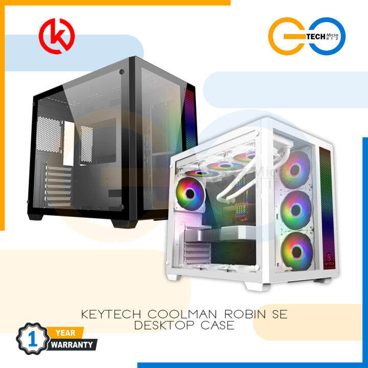 Keytech Coolman Robin SE ATX Tempered Glass Desktop PC Case | Lazada PH