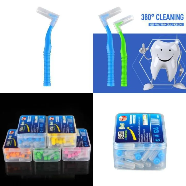 Pack of 20 L-Shaped Interdental Teeth Cleaning Oral Care Brush ...