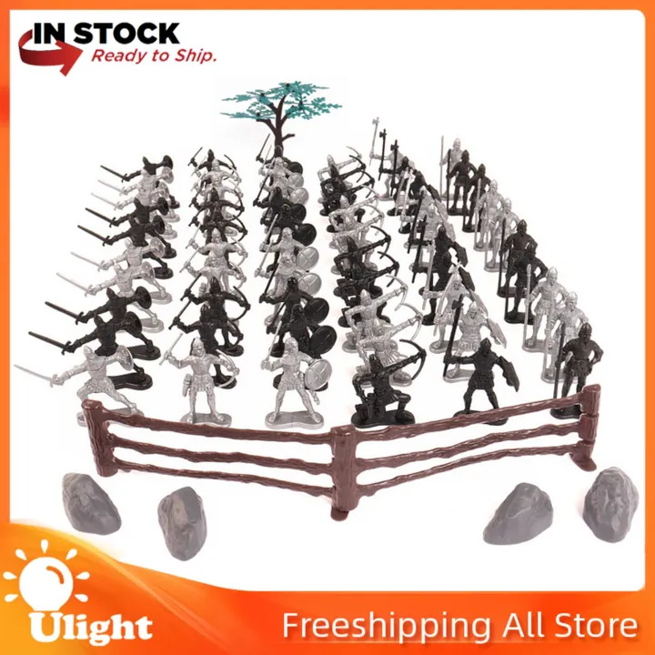 Ulight Plastic Medieval Knight Soldier Toys, Army Men Warriors Sword ...
