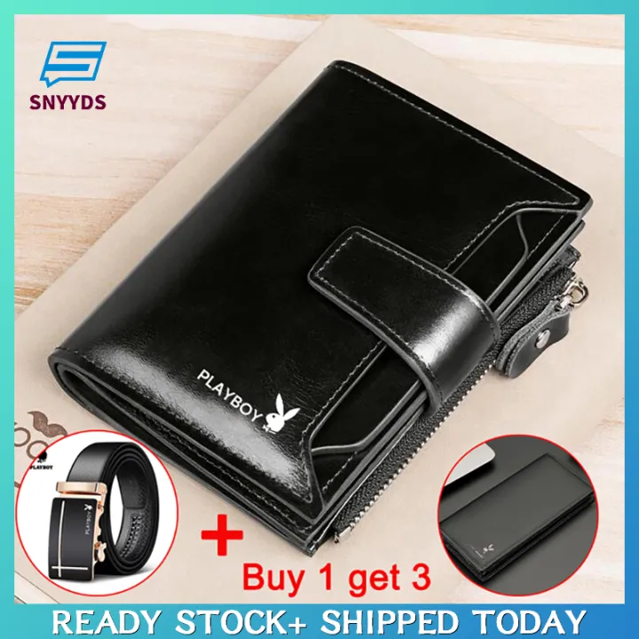 SNYYDS Men's Wallet Short Wallet PU Leather Wallet Card Holder Men's ...