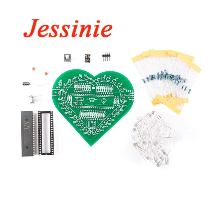 DIY Heart Shape Breathing Lamp Kit DC 4.5V 5V Breathing LED Suite ...