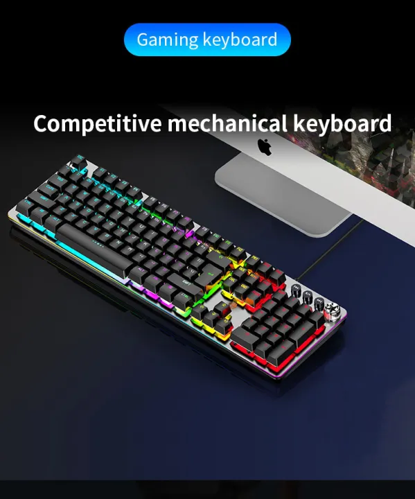 FIREWOLF 104 key Wired Mechanical Gaming keyboard with RGB Backlight ...