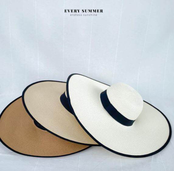 Fiona hat หมวกผ้าปีกกว้างทรงสวยลุคไฮโซผู้ดีอังกฤษ | Lazada.co.th