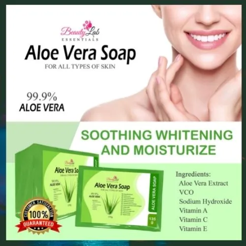 BeautyLab Essentials Aloe Vera Soap 135 Grams Original.Aloe vera ...