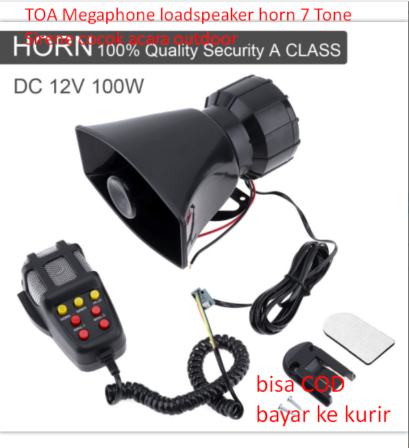 TOA Megaphone loadspeaker horn 7 Tone Sirene cocok acara outdoor ...