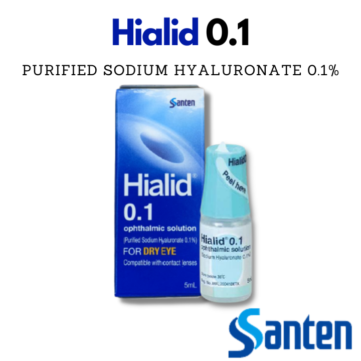 SANTEN Hialid 0.1 Solution (Purified Sodium Hyaluronate 0.1%) 5ml | Lazada
