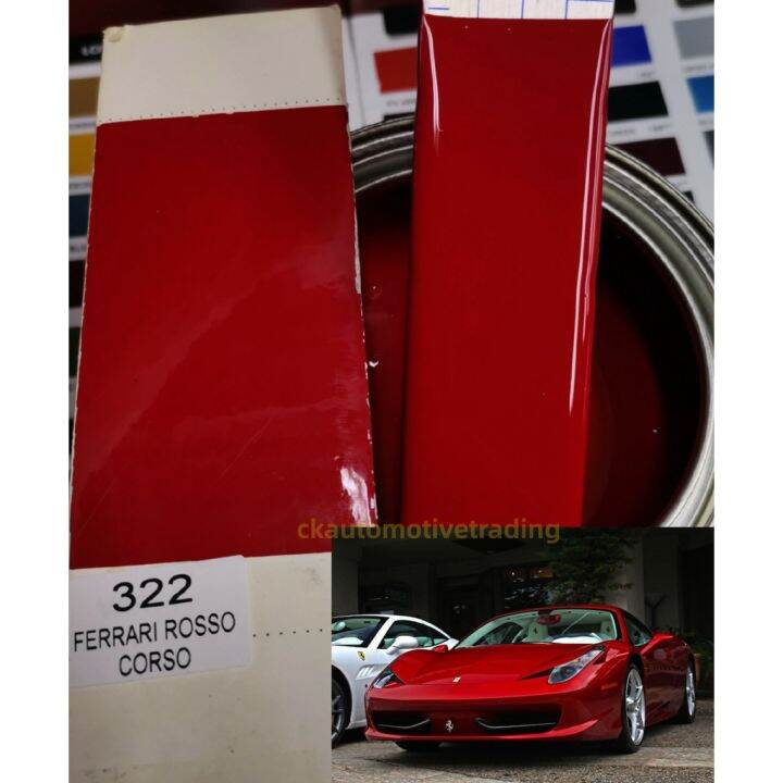 2K PAINT FERRARI RED 322 SOLID/MERAH FERRARI/CAT BANCUH/MERAH GELAP/CAT ...