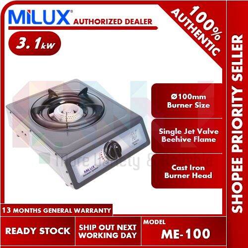 Milux 3.1kW ESingle Burner Gas Cooker / Stove ME-100 (ME100) | Lazada