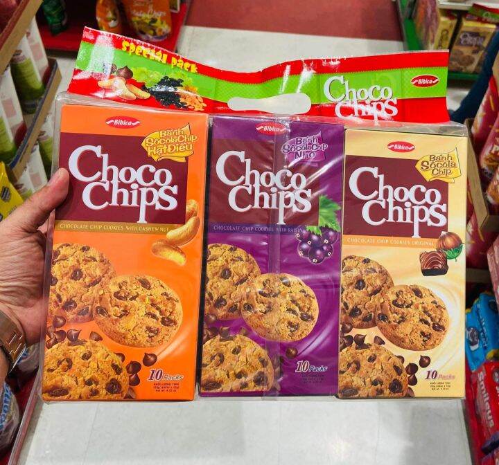 3Assorted Flavor Choco Chips Cookies 360g ️ ( 120g x 3pcs ) Cashew Nut ...