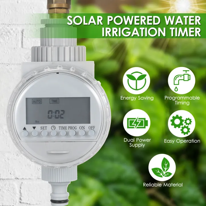 Solar Powered Water Irrigation Timer Electronic Programmable Automatic ...