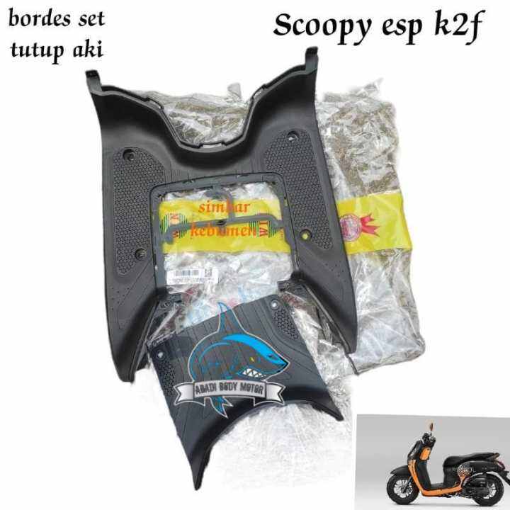 Steep floor Bordes cover lantai dek pijakan kaki Scoopy esp LED k2f hitam original | Lazada ...
