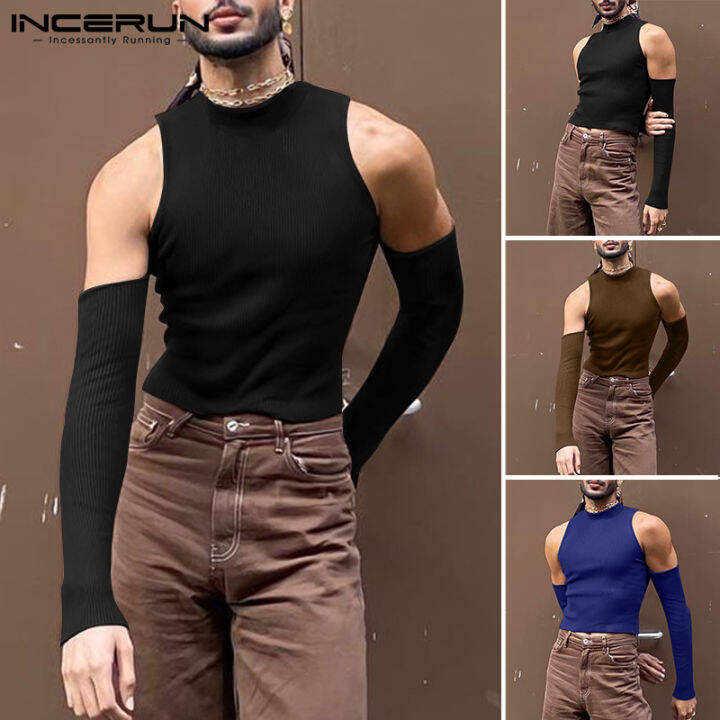 Beehoo INCERUN เสื้อถักลำลองสำหรับผู้ชาย,เสื้อแขนยาวกลวงออกเสื้อ ...