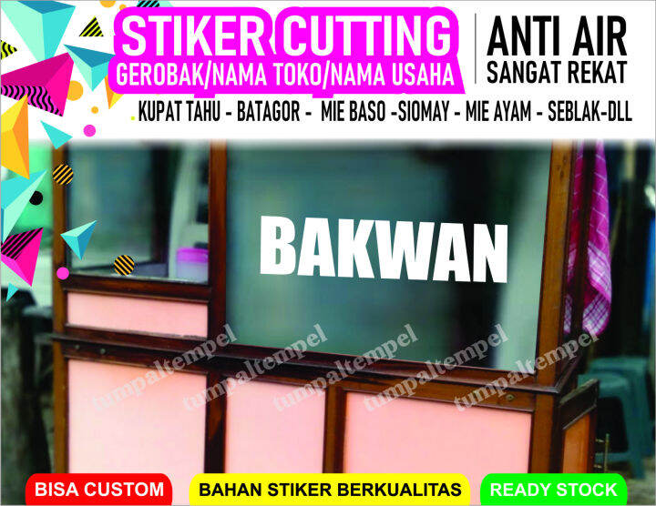 STIKER CUTTING KACA GEROBAK TULISAN BAKWAN | Lazada Indonesia