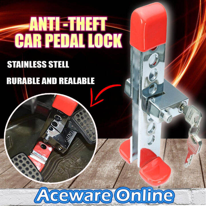 Stainless Steel Pedal Lock Car Lock Brake Anti Theft Lock Nut Paddle ...