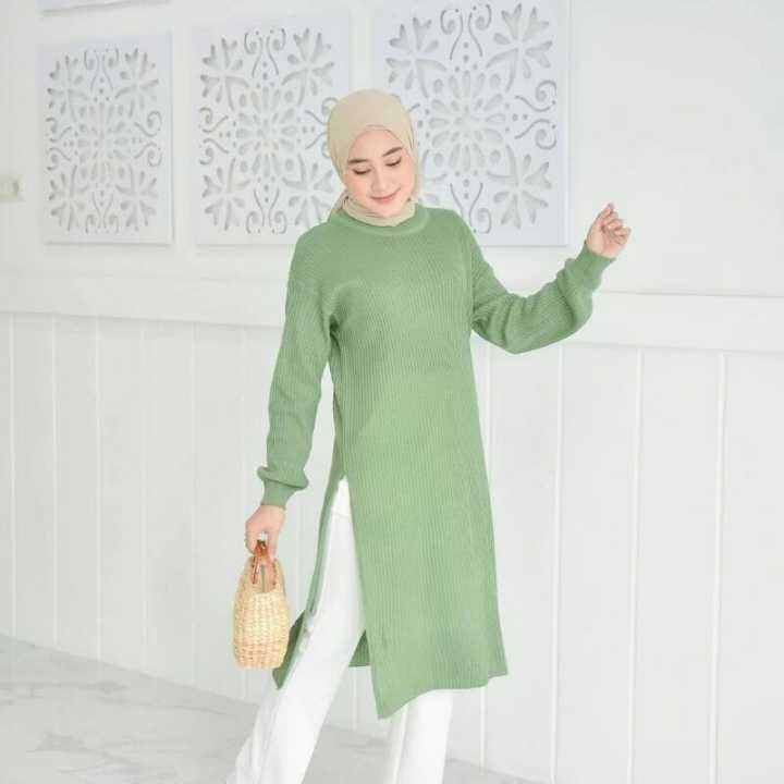 SLIT DRES WANITA/ RAJUT DRESS SLIT | Lazada Indonesia