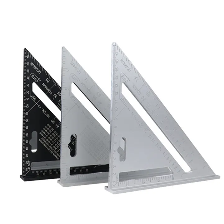 Triangle Ruler Angle Triangular 7 inch Aluminum Alloy Protractor ...