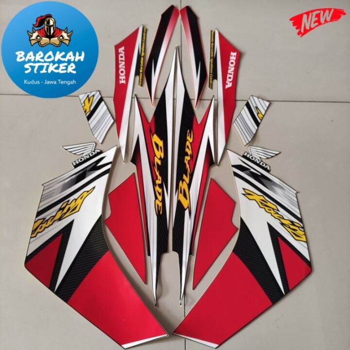 Striping Stiker Polet List motor POLET honda blade 110 2013 hitam merah ...