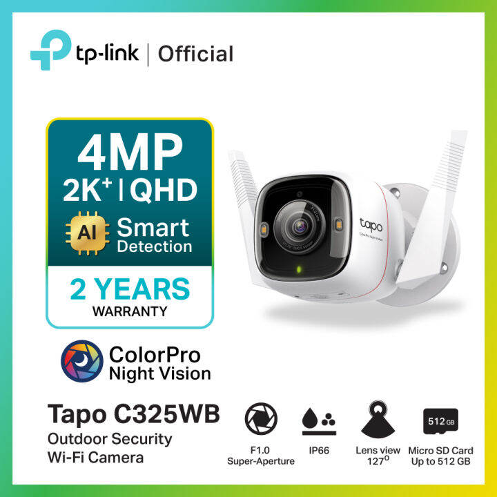 TP-Link Tapo C325WB Outdoor Security Wi-Fi Camera 4MP QHD 2K+ กล้องวงจร ...