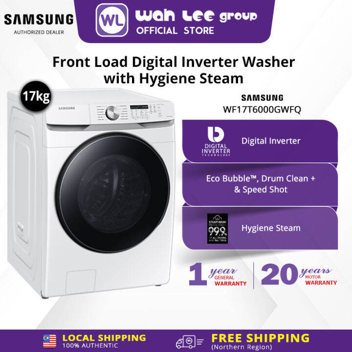 Samsung 17kg Front Load Washer with Hygiene Steam Hygiene Steam Drum ...