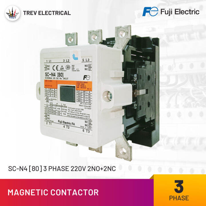 TREV Fuji Magnetic Contactor SC-N4[80] 3Phase 30hp(22kw) 2NO + 2NC ...