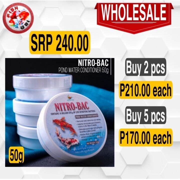 Nitro-Bac Pond Water Conditioner 50g by Noah Aquatics Nitrifying ...