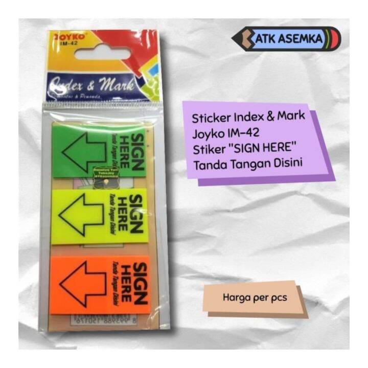 Stiker Sign Here Tanda Tangan Sticker Index & Mark Joyko IM-42 | Lazada ...