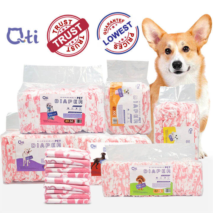 Qti Pet Diaper Dog Diaper 12-36pcs Dog Physiological Pants Cat Puppy ...