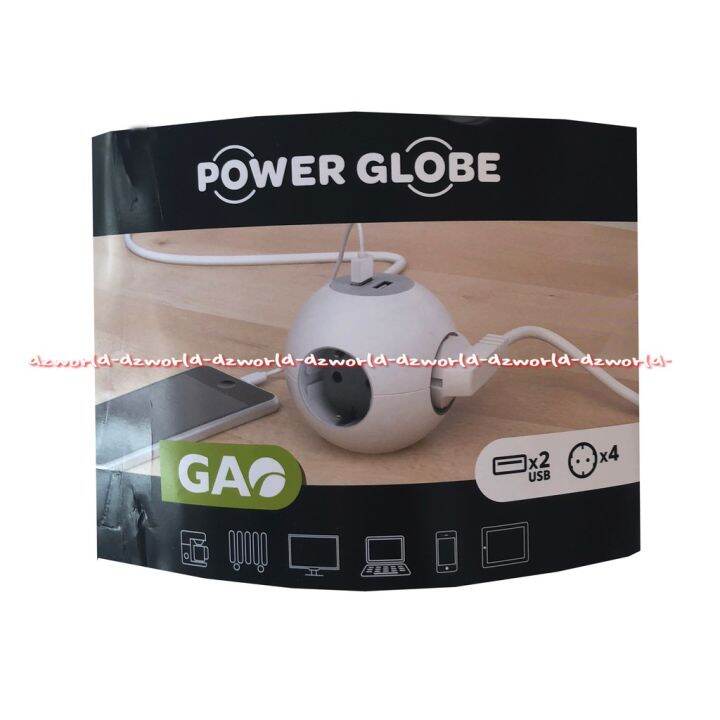 Gao Power Globe Charging Speed Socket Colokan Listrik Bulat dengan USB ...