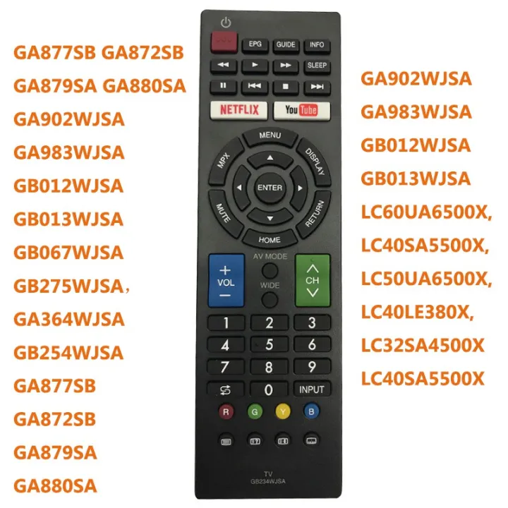 【high quality】SHARP AQOUS SMART LED TV REMOTE CONTROL ** (GB234WJSA ...