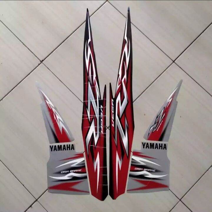 STIKER STRIPING & LIS LES BODY MOTOR VEGA ZR 2009 2010 HITAM SILVER ...