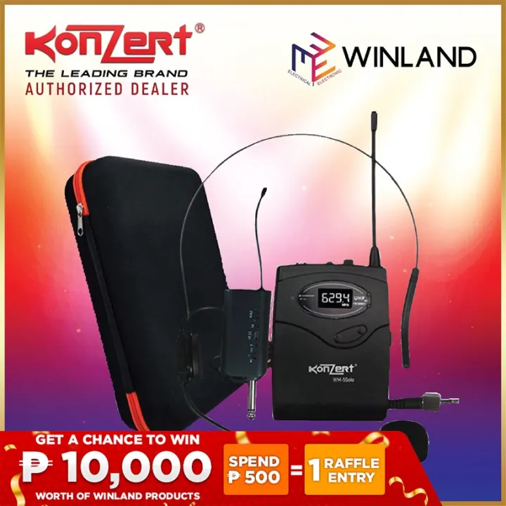Konzert WM-5 Solo Headworn UHF Wireless Microphone Lapel Microphone ...