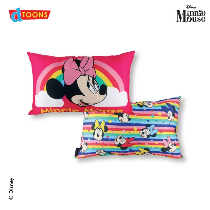 dTOONS 18"x28" Minnie Face Rainbow Regular Pillow | Lazada PH