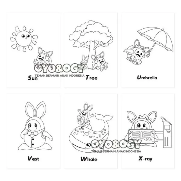 Mainan Anak Edukasi Kertas Gambar Mewarnai ABC Oyo Ogy A5 Coloring ...