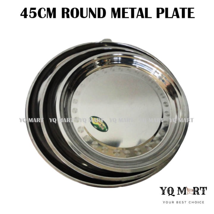 45-50CM Round Stainless Steel Serving Plate/ Multiple Size/ Serving ...