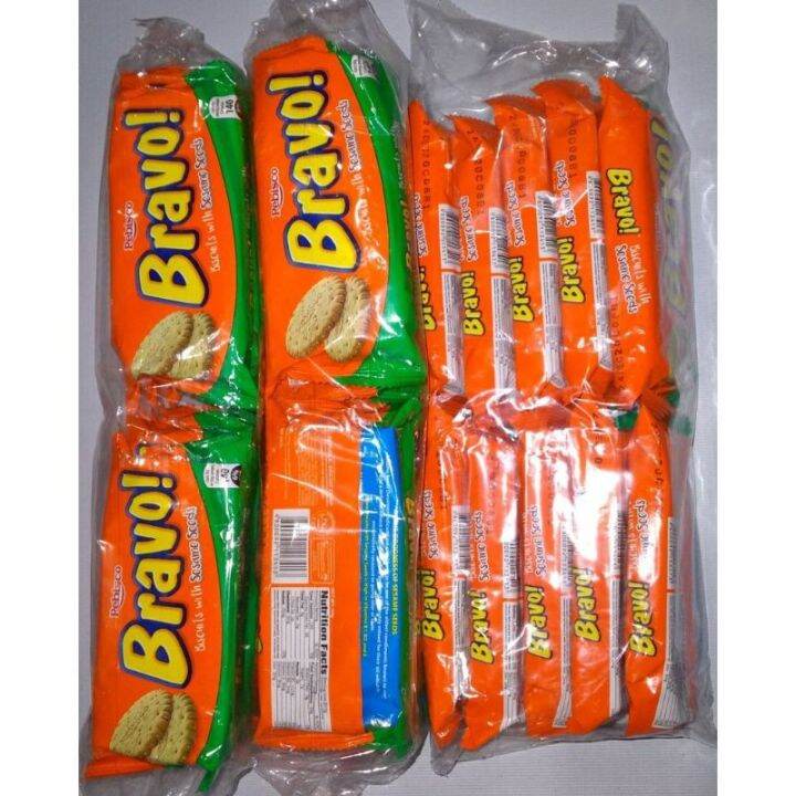 Rebisco Bravo Plain Biscuits with Sugar and Sesame Seeds 31G X 10Pcs ...